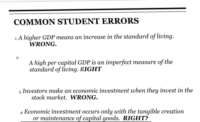 Solved COMMON STUDENT ERRORS 1.A higher GDP means an | Chegg.com