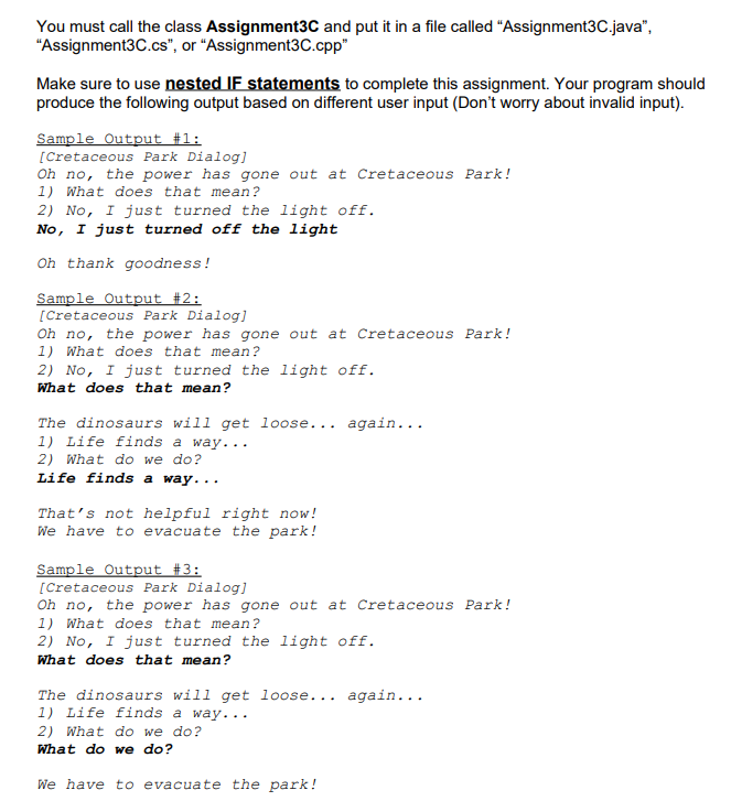 Solved Assignment3C: . ….…... ) רe r onsYou must call the | Chegg.com