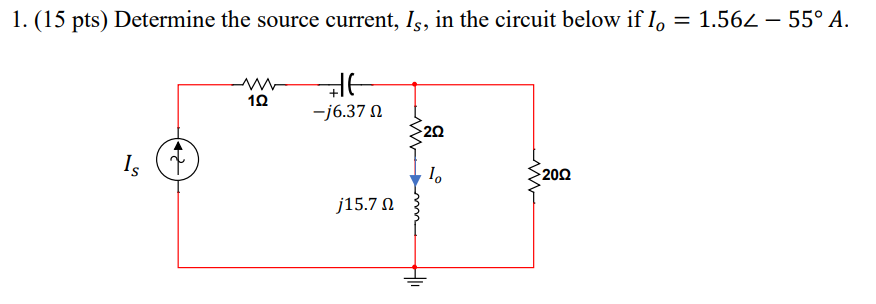 Solved Determine the source current, 𝐼s, in the circuit | Chegg.com