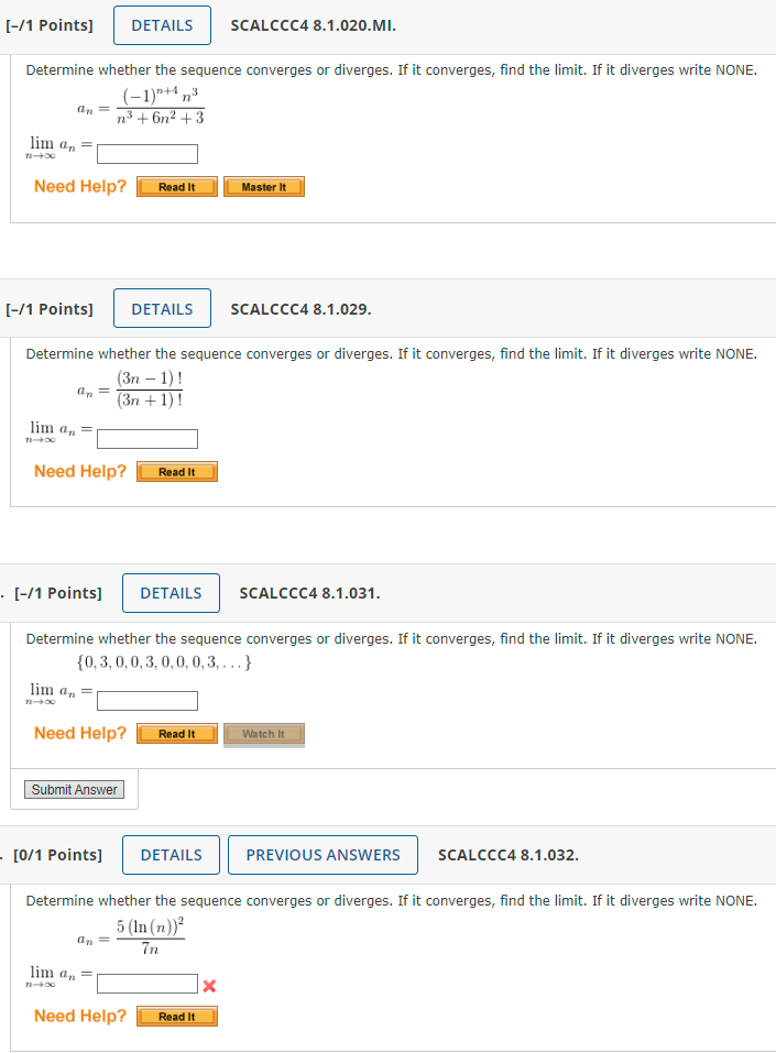 Solved Determine whether the sequence converges or diverges. | Chegg.com