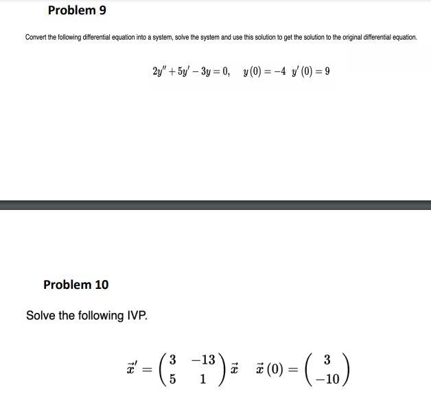 Solved Convert The Following Differential Equation Into A