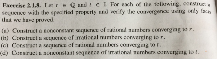 Solved Let r Q and t I. For each of the following, | Chegg.com