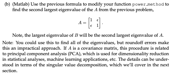 (b) (Matlab) Use the previous formula to modify your | Chegg.com