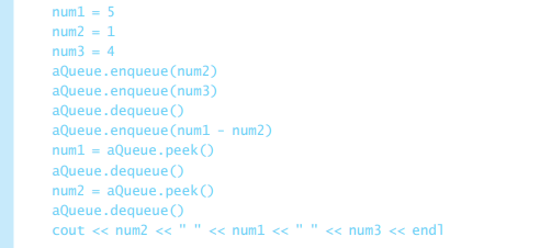 Solved numl = 5 num2 = 1 num3 = 4 aQueue. enqueue (num2) | Chegg.com