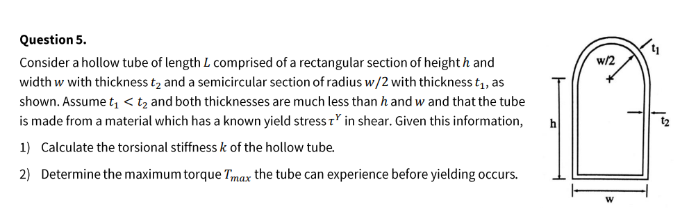 Solved Question 5. Consider a hollow tube of length L | Chegg.com
