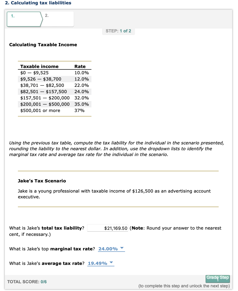 Solved 2. Calculating tax liabilities 2. Calculating Taxable | Chegg.com