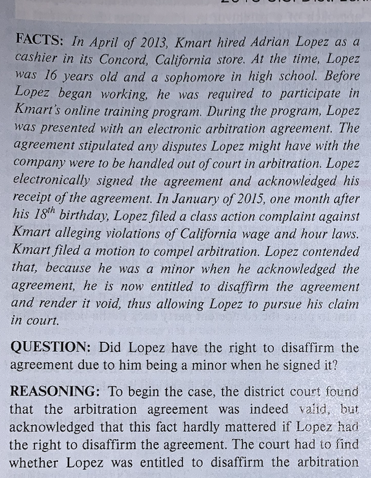 Solved FACTS: In April of 2013, Kmart hired Adrian Lopez as | Chegg.com