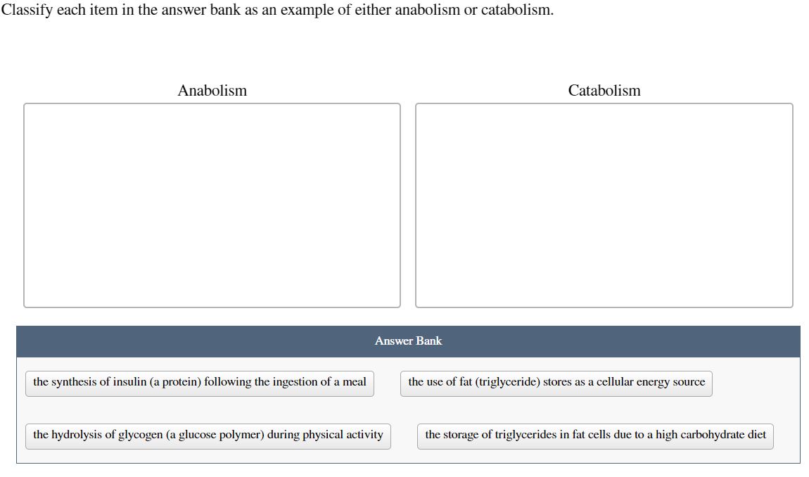 Solved Classify each item in the answer bank as an example | Chegg.com