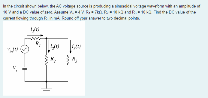 Solved In the circuit shown below, the AC voltage source is | Chegg.com