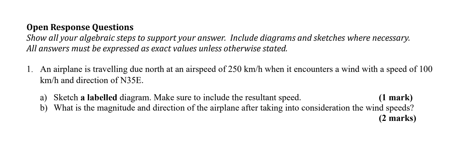 Solved Open Response Questions Show all your algebraic steps | Chegg.com