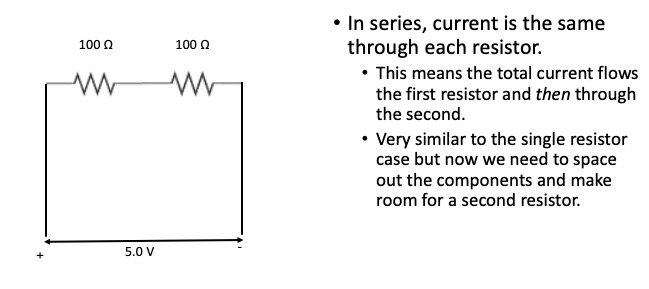 Solved 1. Two resistors in series: Construct the circuit on | Chegg.com