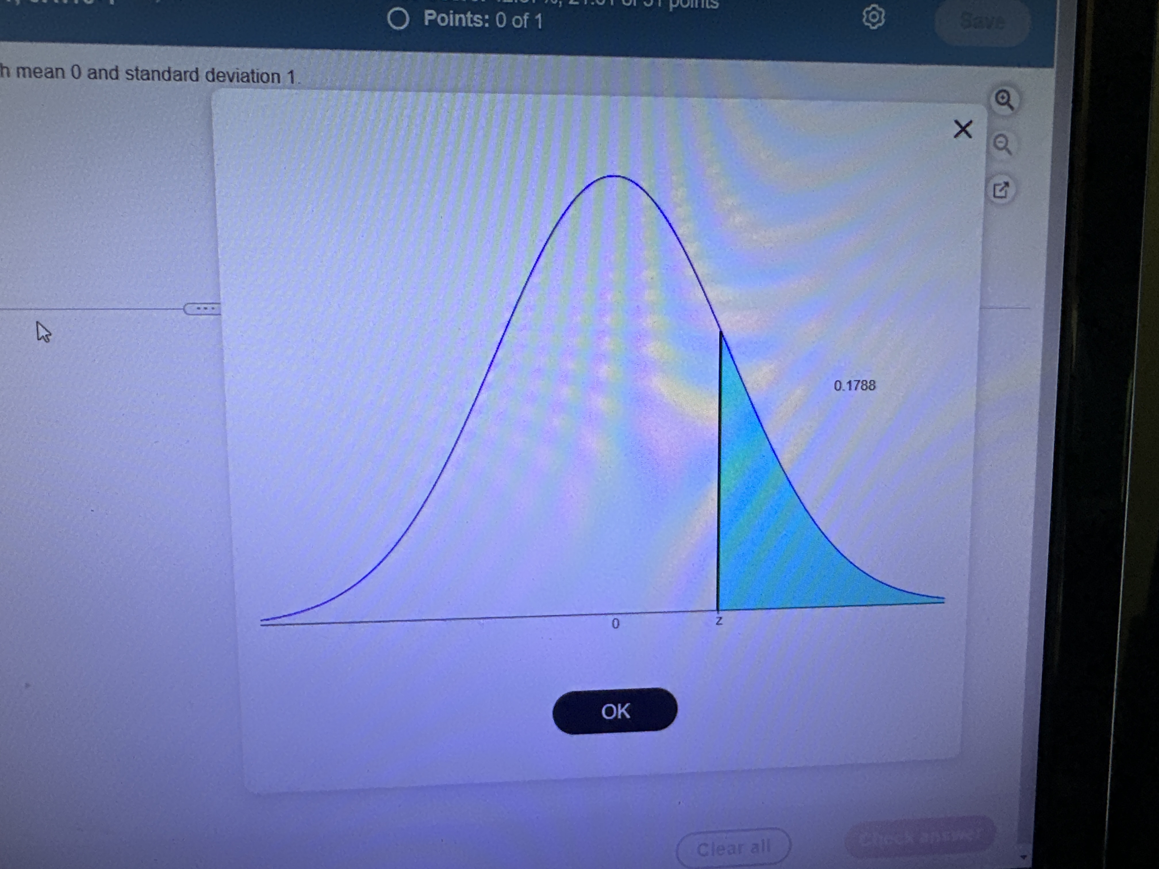 Solved Find the indicated z score. The graph depicts the | Chegg.com