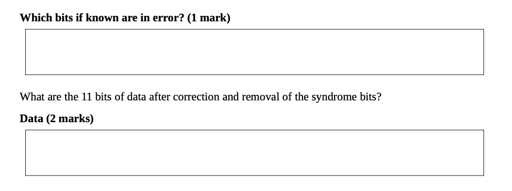 Solved Question 4 Error Codes 10 Marks The Hexadecimal 