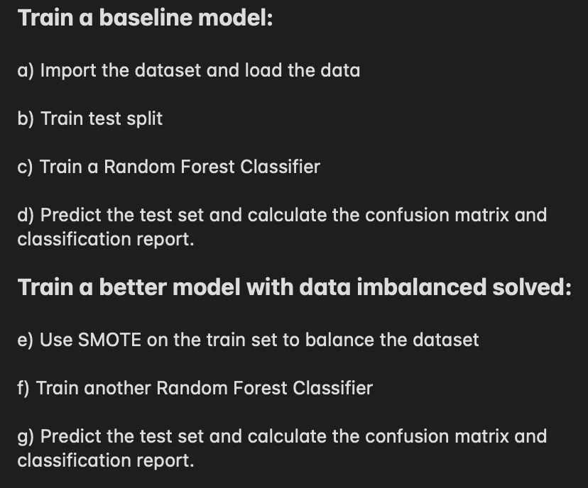 Solved Train a baseline model:a) ﻿Import the dataset and | Chegg.com