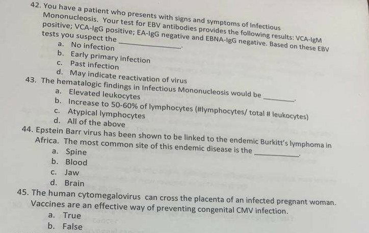 Solved 42. You have a patient who presents with signs and | Chegg.com