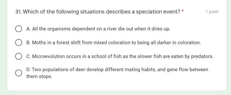 Solved 31. Which of the following situations describes a | Chegg.com