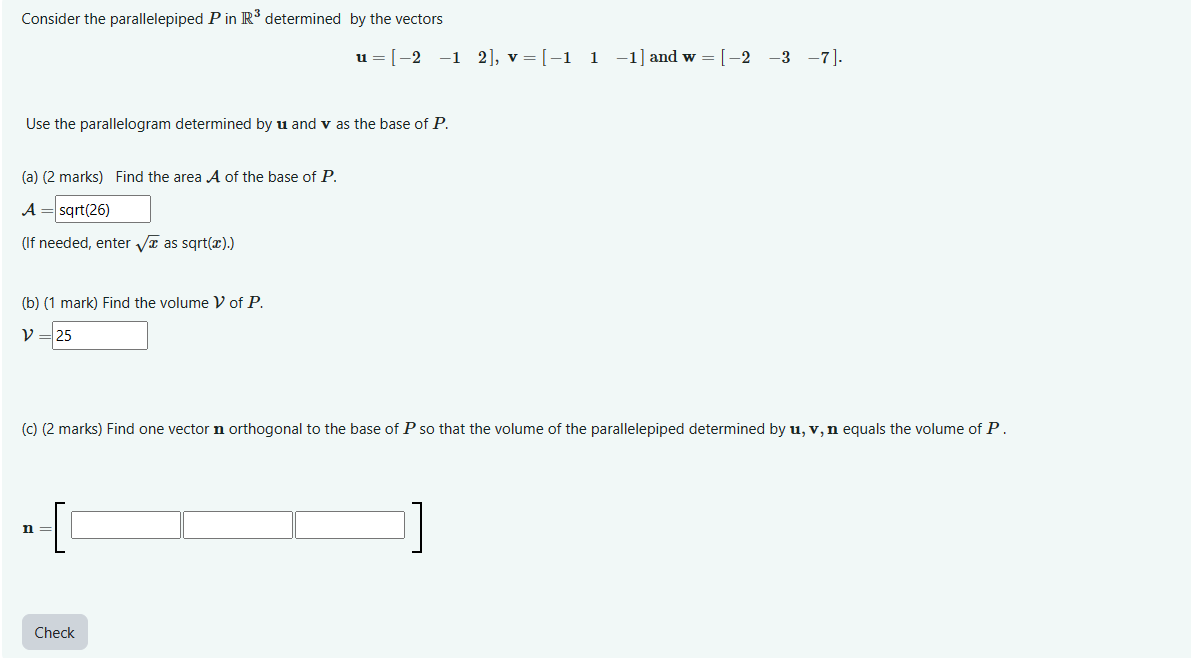 Consider the parallelepiped P ﻿in R3 ﻿determined by | Chegg.com