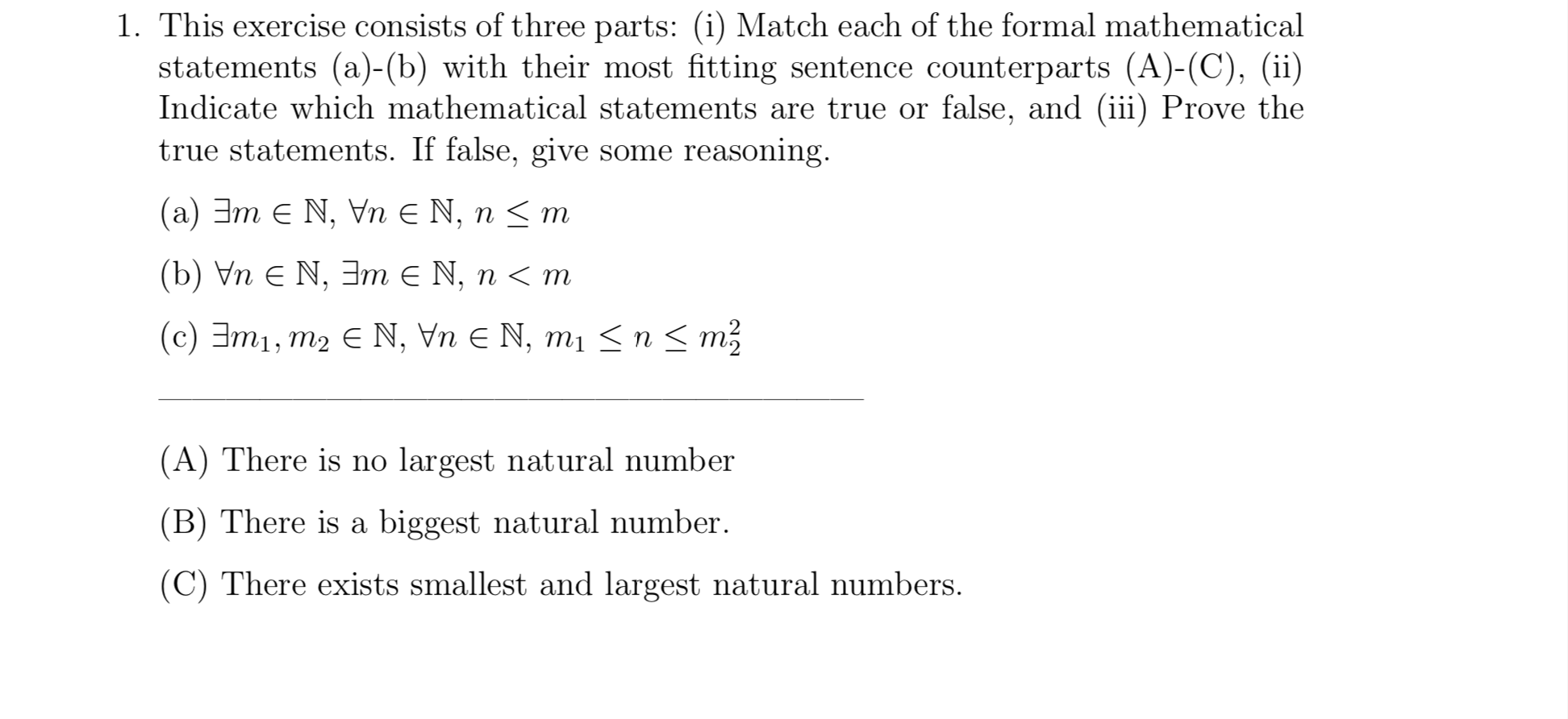 Solved 1. This exercise consists of three parts: (i) Match | Chegg.com