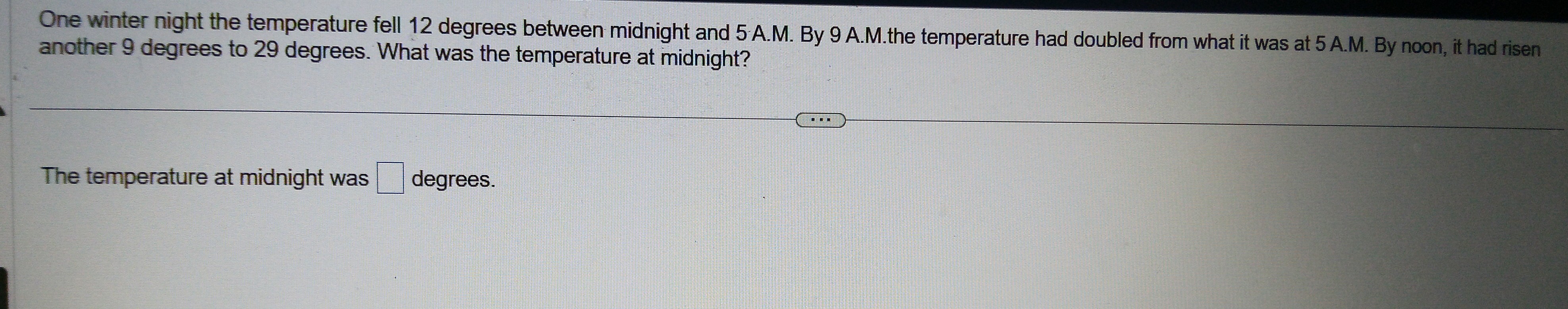 Solved One winter night the temperature fell 12 degrees | Chegg.com