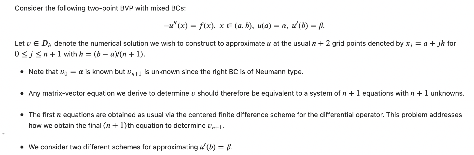 Solved Consider the following two-point BVP with mixed BCs: | Chegg.com