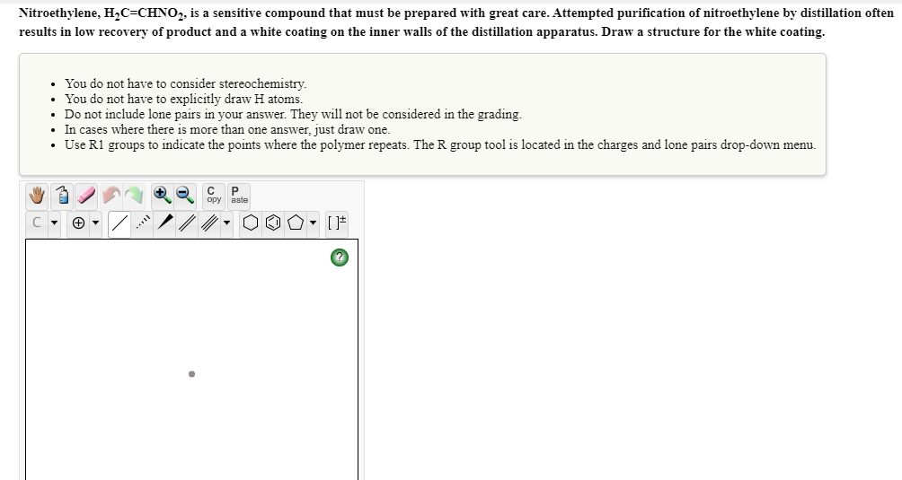 Solved Nitroethylene, H,C=CHNO2, is a sensitive compound | Chegg.com