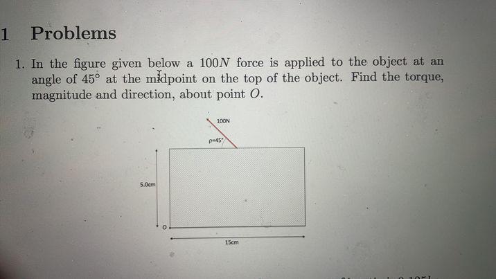 Solved 1 Problems 1. In the figure given below a 100N force | Chegg.com