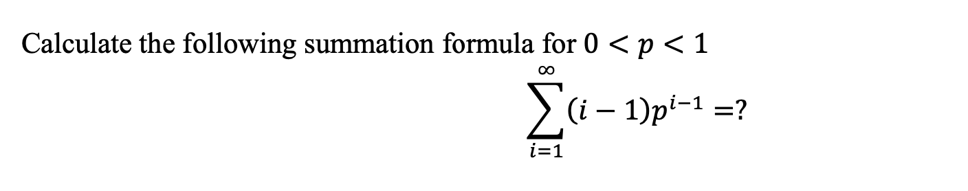 Solved Calculate the following summation formula for 0 | Chegg.com