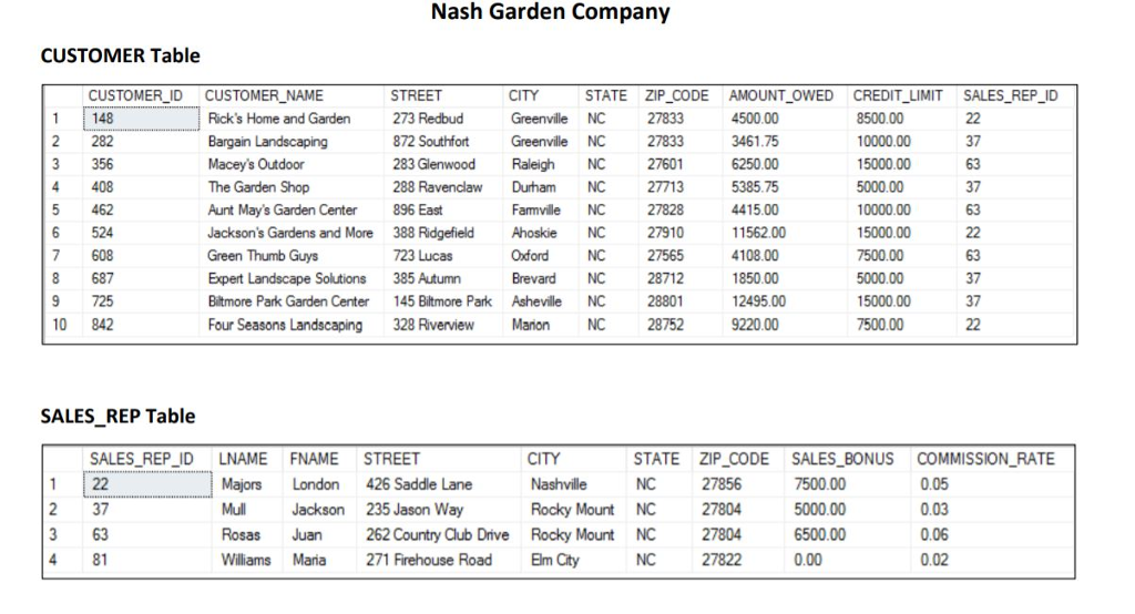 Solved Write a query that lists the customer id, customer | Chegg.com