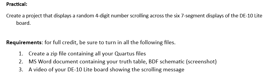 Solved I need help with creating a circuit using Quartus to | Chegg.com