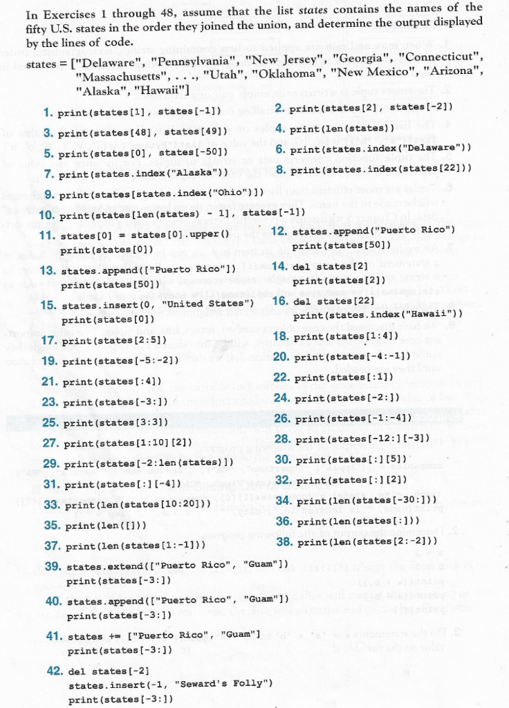 Solved In Exercises 1 through 48, assume that the list | Chegg.com