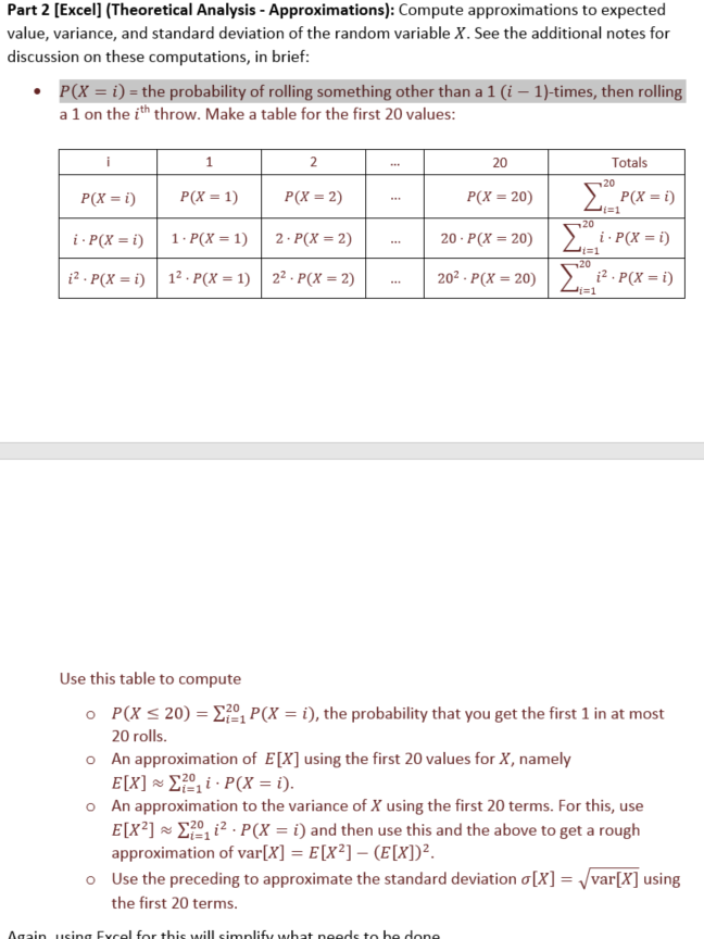 Solved Part 2 [Excel] (Theoretical Analysis - | Chegg.com