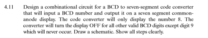 Solved 4. Design a combinational circuit for a BCD to | Chegg.com
