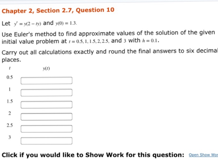 Solved Chapter 2 Section 2 7 Question 01ad Y 6 1 Y Y 0