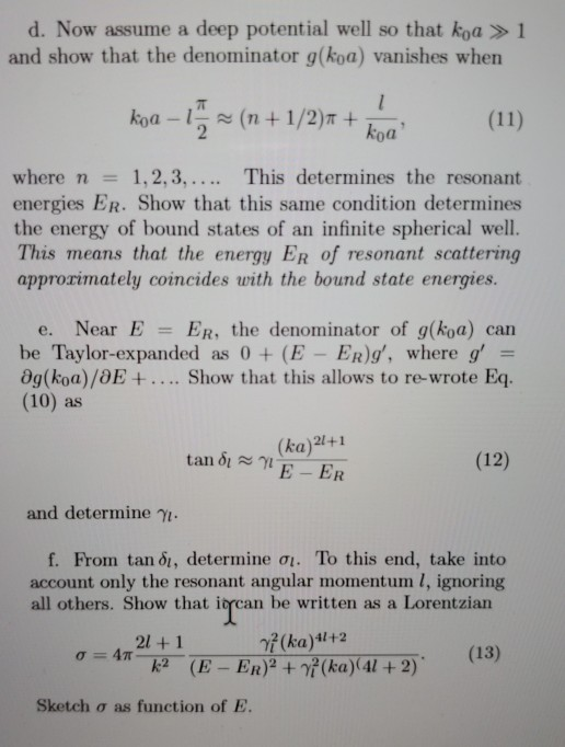 BREIT-WİGNER FORMULA Use partial waves to solve the | Chegg.com