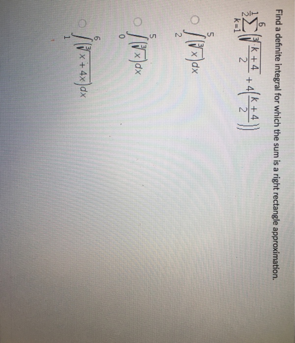 Solved Find a definite integral for which the sum is a right | Chegg.com