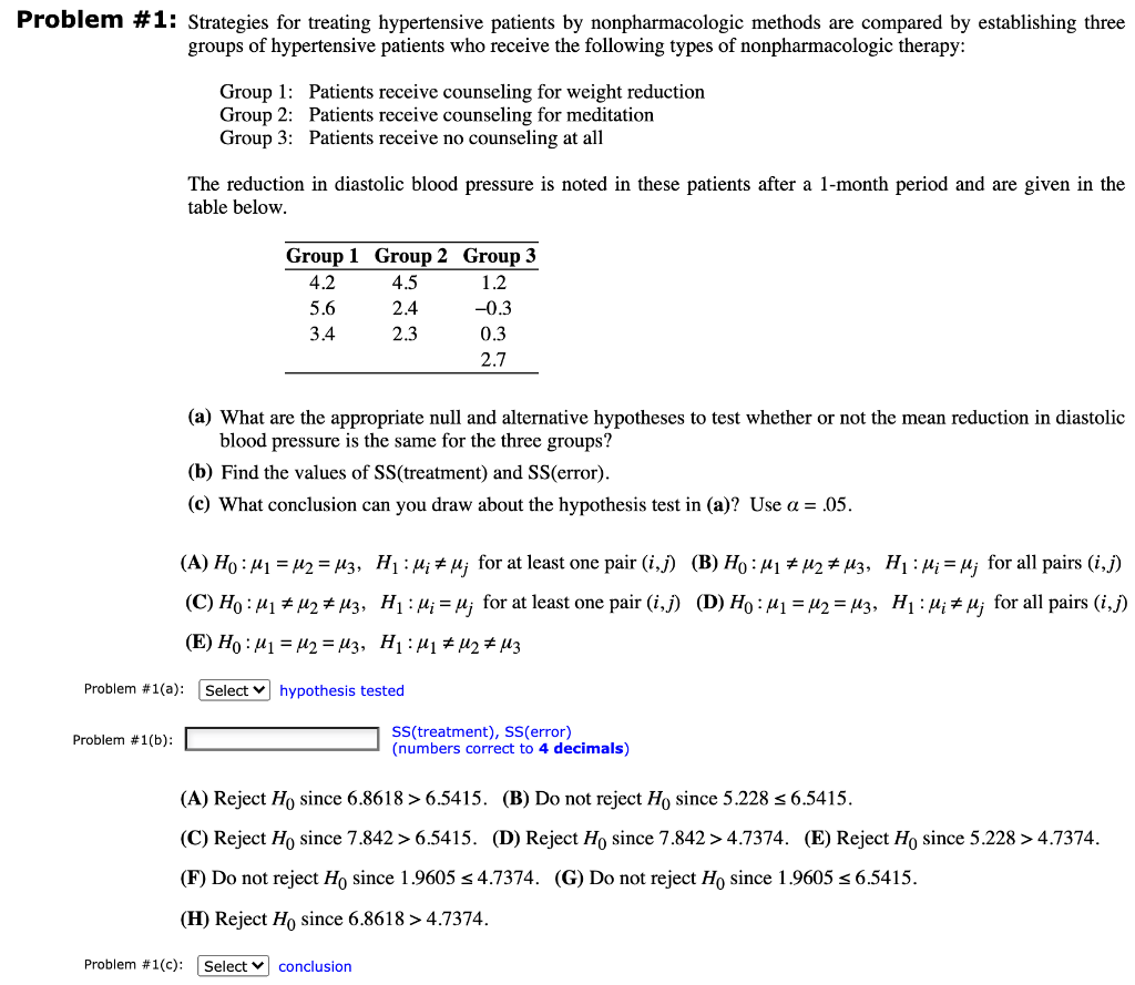 Solved Problem #1: Strategies for treating hypertensive | Chegg.com