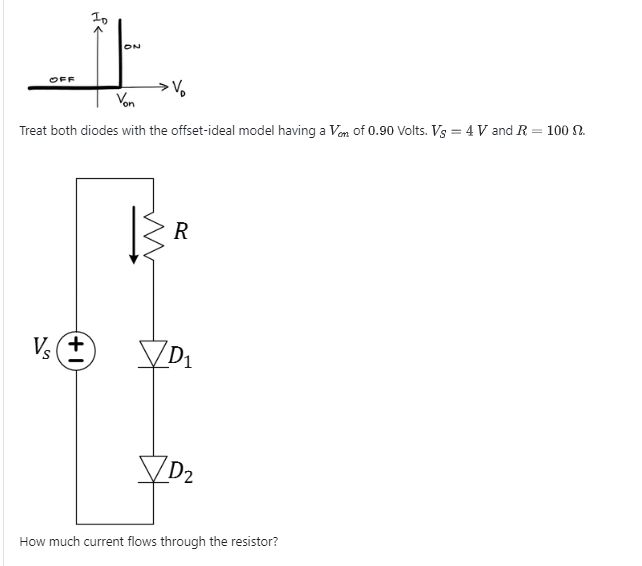 Solved >V Treat both diodes with the offset-ideal model | Chegg.com