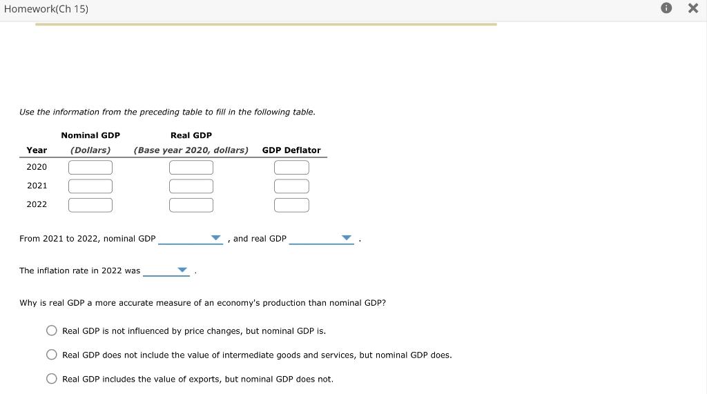 Solved 5. Real versus nominal GDP Consider a simple economy | Chegg.com