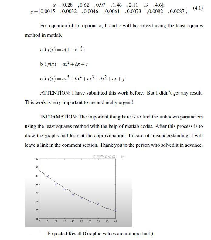 Solved x = [0.28 ,0.62 ,0.97 , 1.46 ,2.11 ,3 ,4.6); | Chegg.com
