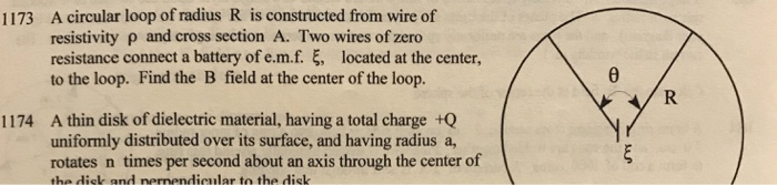 Solved A circular loop of radius R is constructed from wire | Chegg.com