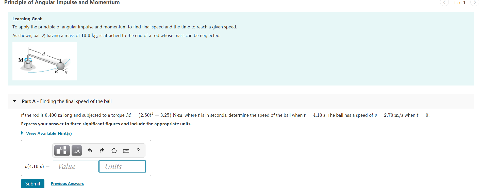 Solved Principle of Angular Impulse and Momentum 1 of 1 | Chegg.com