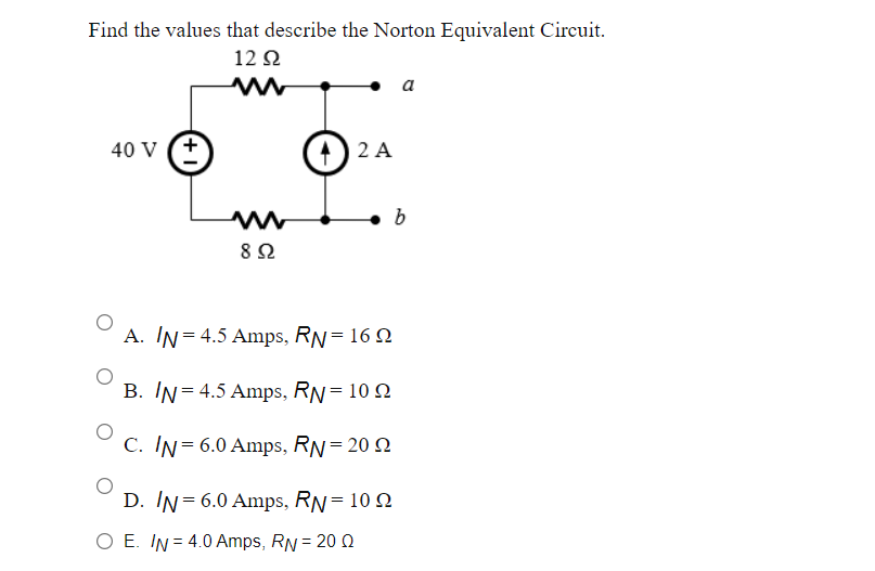 Solved Find the values that describe the Norton Equivalent | Chegg.com