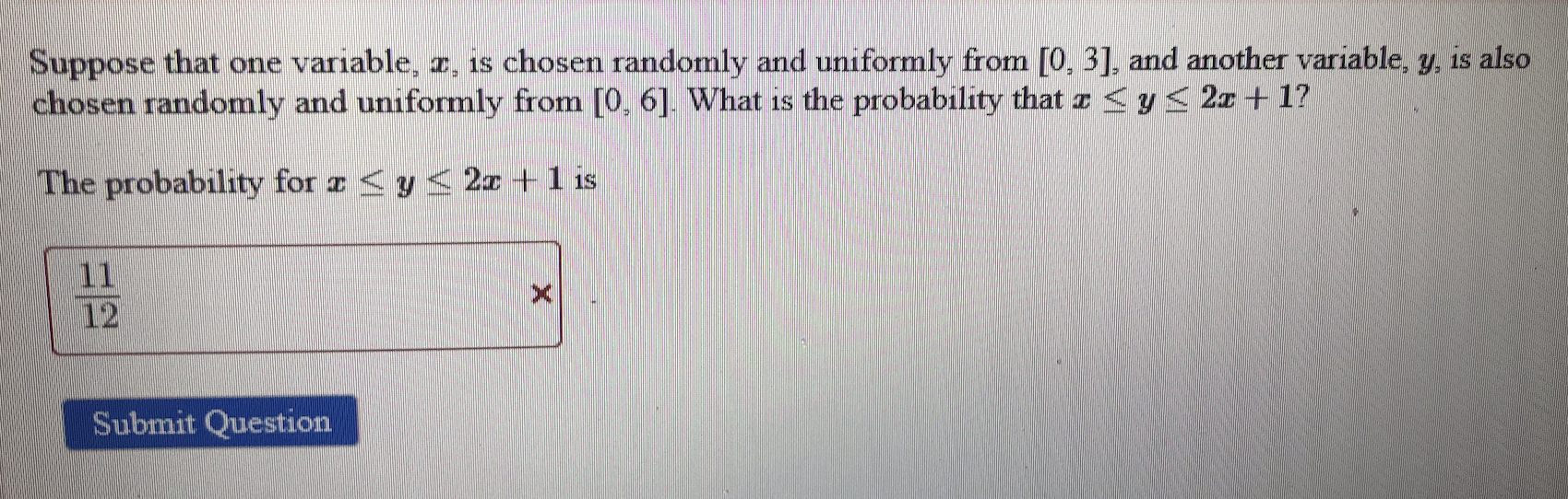 Solved Suppose that one variable, x, ﻿is chosen randomly and | Chegg.com