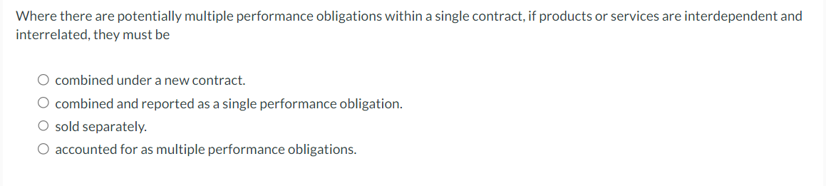 Solved Where there are potentially multiple performance | Chegg.com
