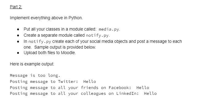 Solved In this homework, you will build a Social Media | Chegg.com