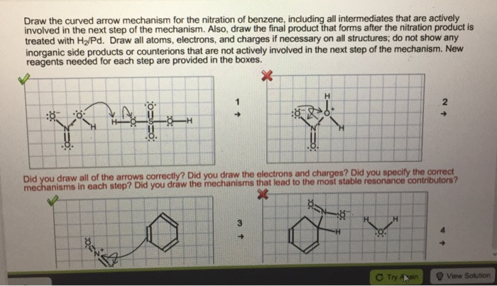 Solved Draw the curved arrow mechanism for the nitration of | Chegg.com