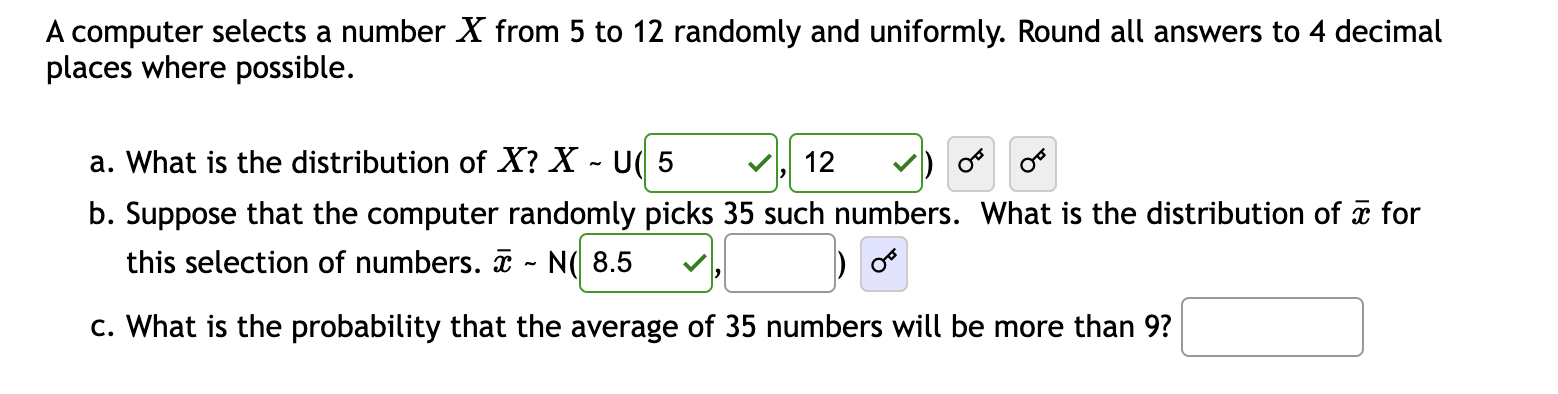 Solved A computer selects a number X from 5 to 12 randomly | Chegg.com