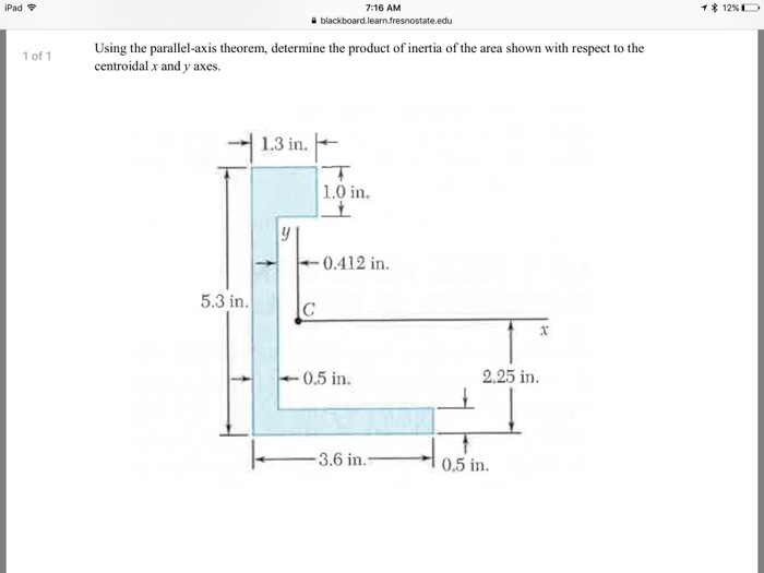 Solved Using the parallel-axis theorem, determine the | Chegg.com