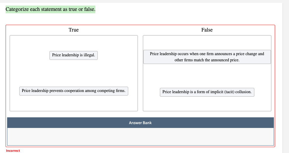 Solved Categorize each statement as true or false. True | Chegg.com