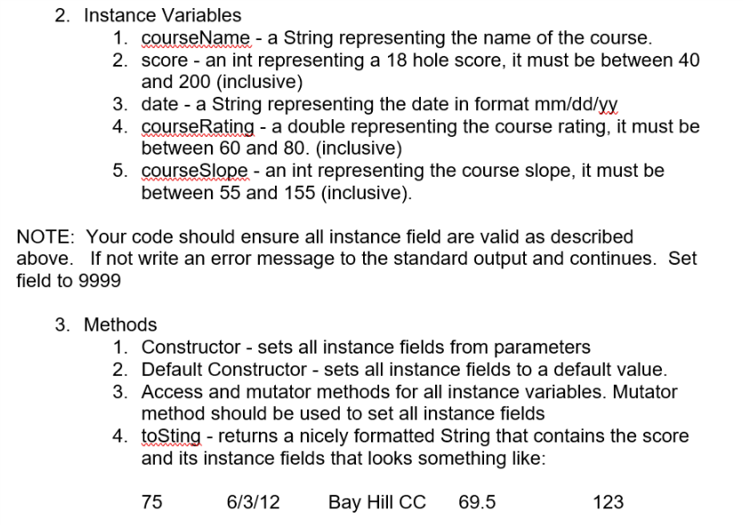 Solved Project Outcomes: Develop a Java program that uses . | Chegg.com